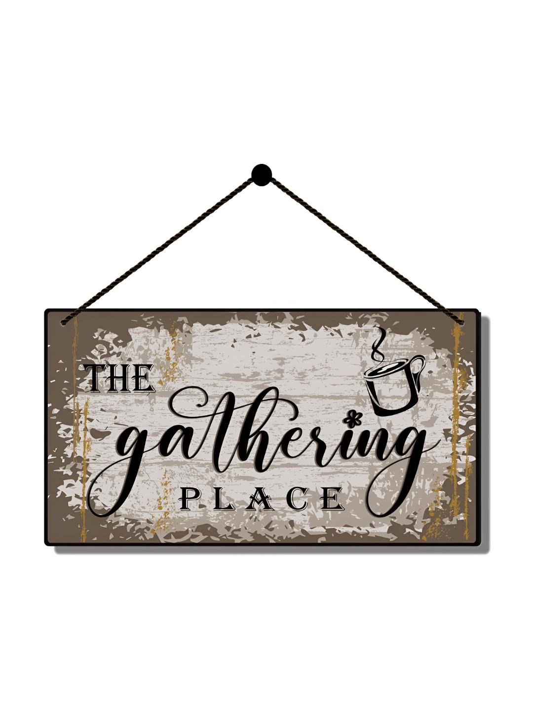 Buy Home Delight Gathering Place Wood Matte Hanging Hall Wall Hangings ...