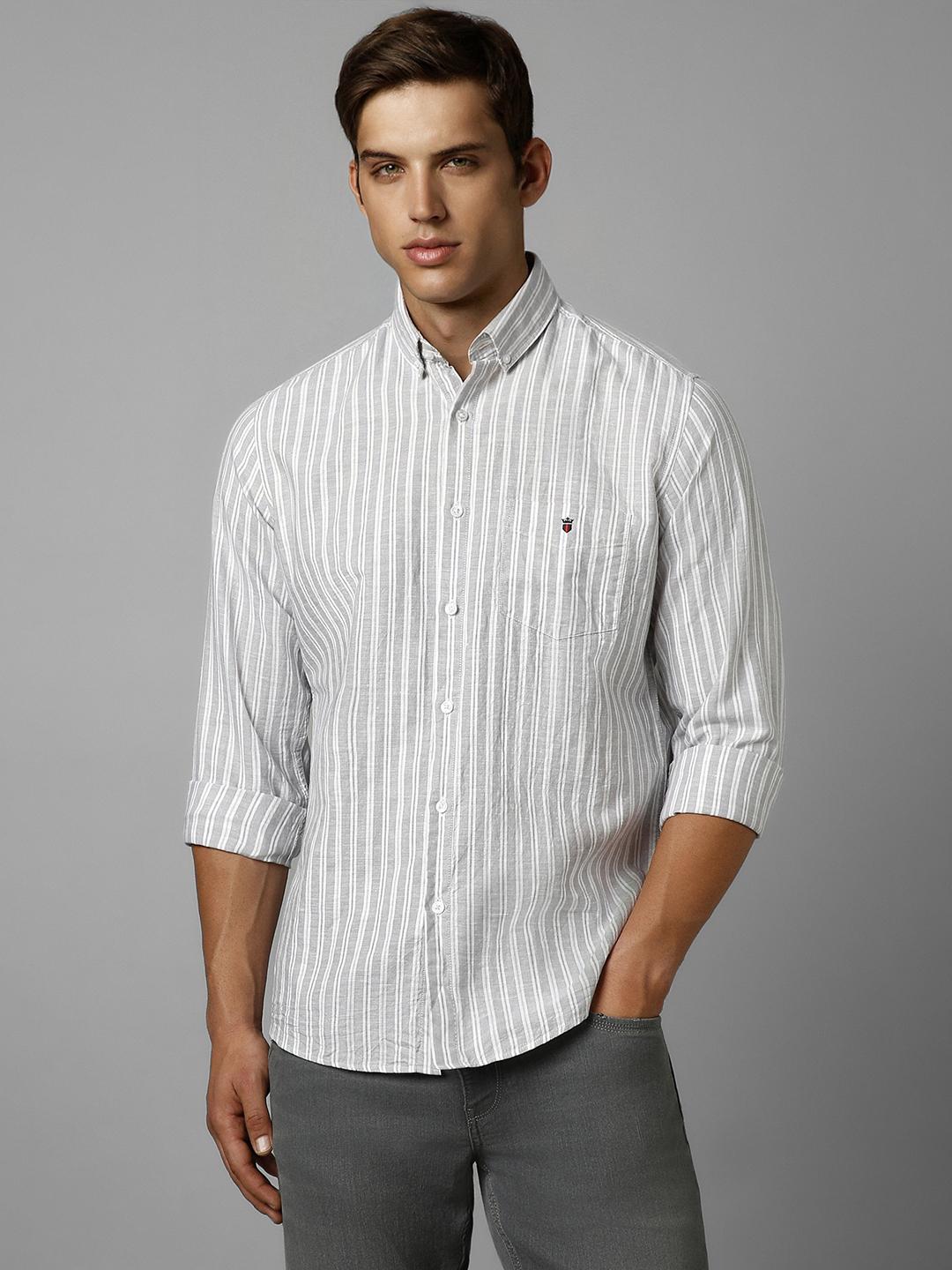 Buy Louis Philippe Sport Slim Fit Vertical Stripes Casual Shirt ...