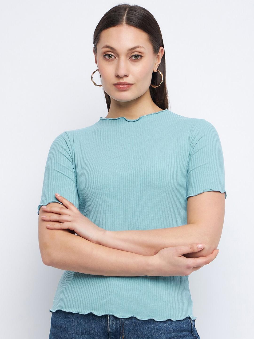 Buy Madame Ribbed Fitted Top - Tops for Women 27488944 | Myntra
