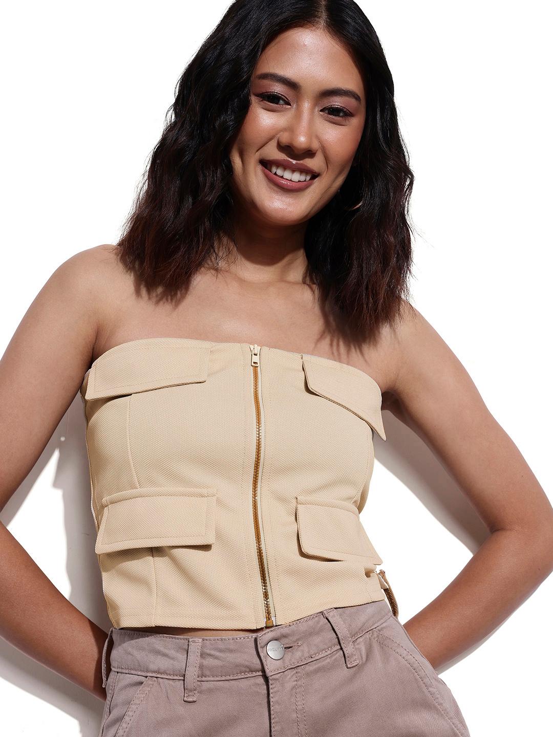 Buy DressBerry X Fwd Mock Pocket Cargo Tube Top - Tops for Women ...
