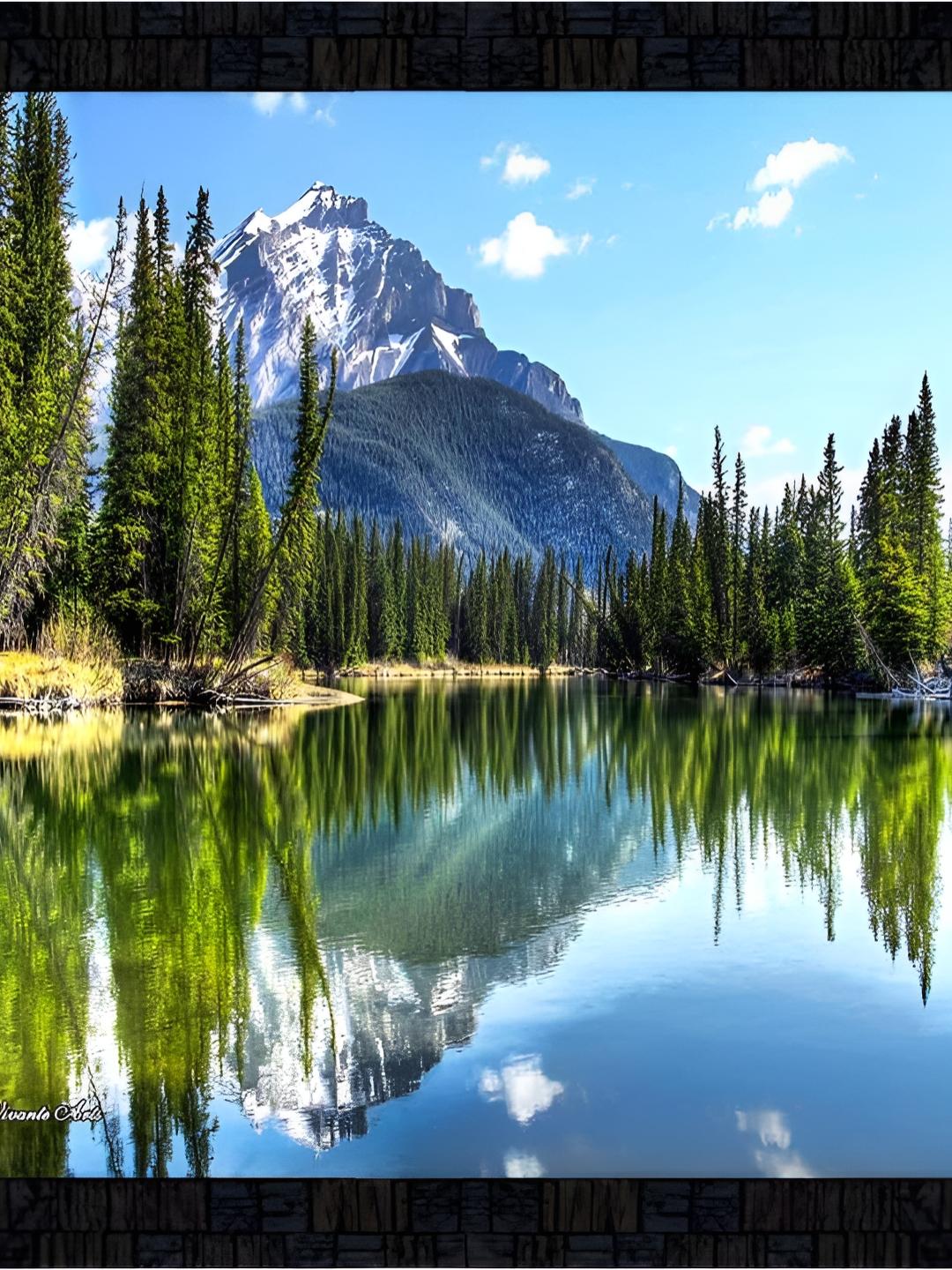 Buy PnF Blue Paper Wall Living Room Rectangle Potrait Paintings Wall ...