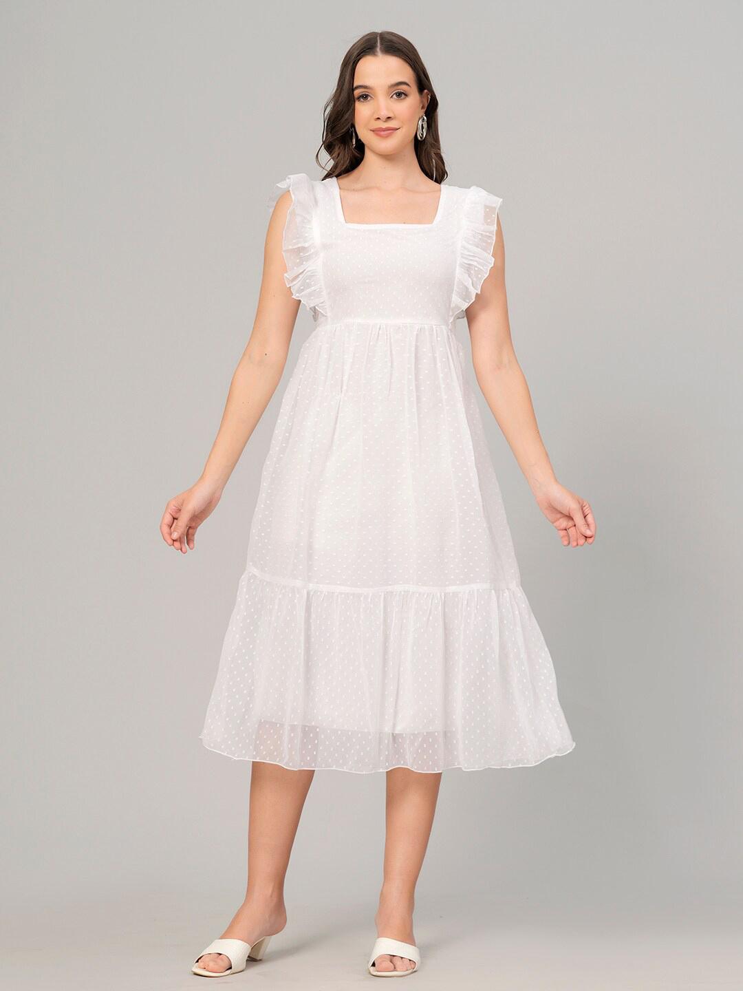 Buy HIGHLIGHT FASHION EXPORT Self Design Square Neck Gathered Detail ...