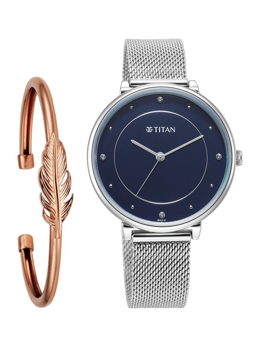Buy Titan Purple Stackables Quartz Analog With Blue Dial Watch For ...