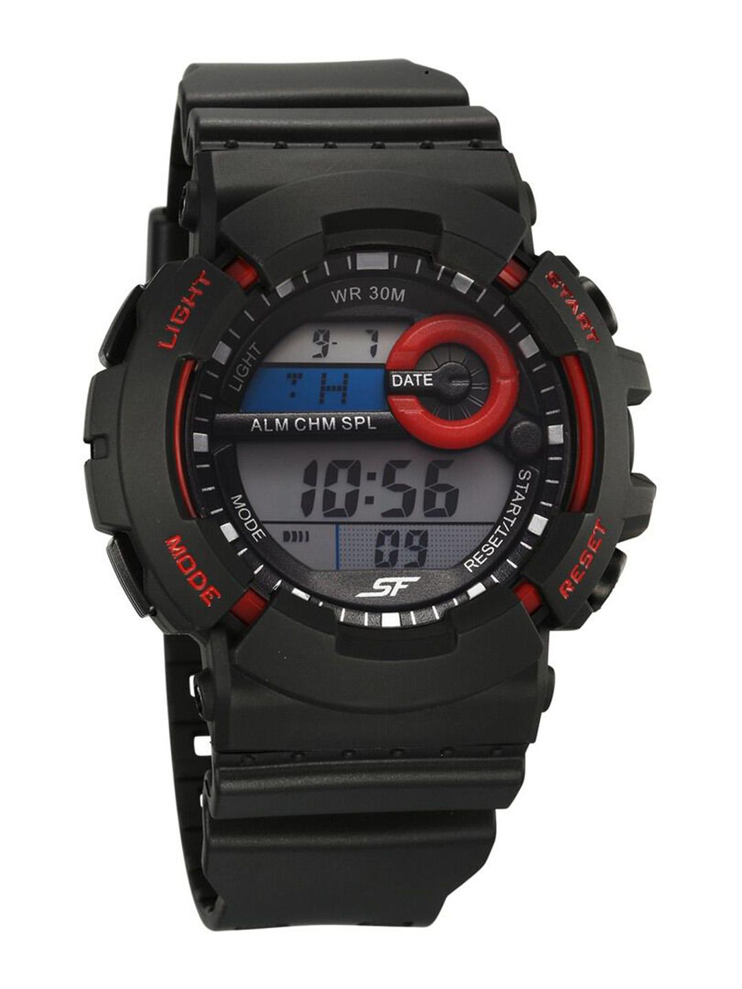 Buy SF Sporty Digital With Black Strap Watch For Men NT77130PP02W ...