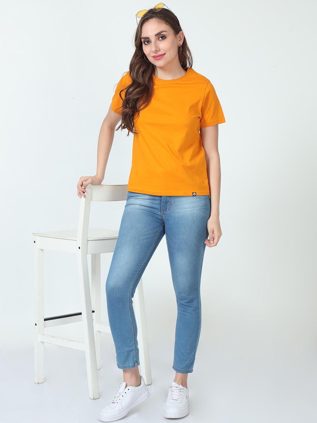 Buy Ecott Cotton Bio Finish Regular Fit T Shirt - Tshirts for Women ...