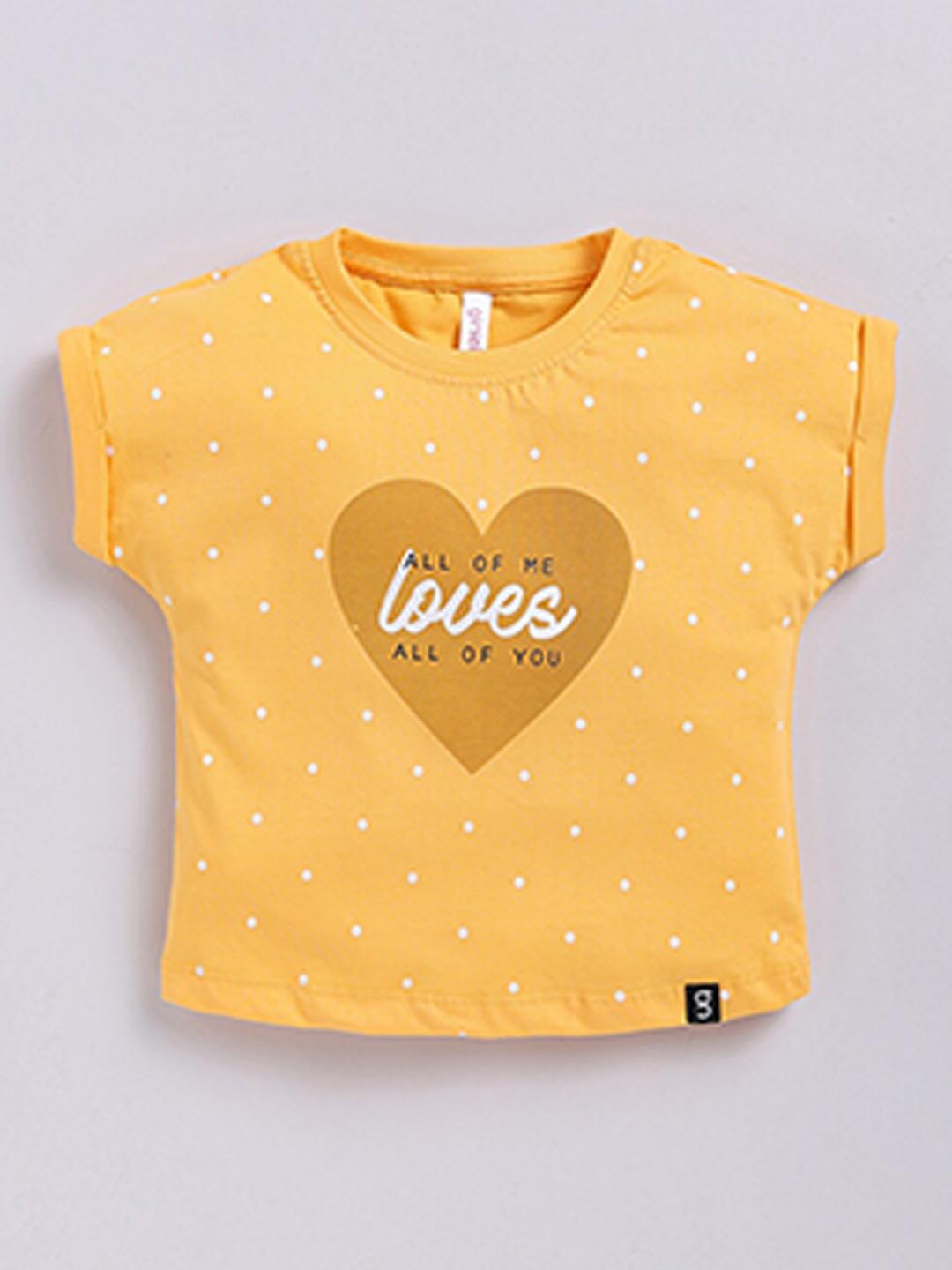 Buy Ginie Girls Polka Dot Printed Extended Sleeves Top - Tops for Girls ...