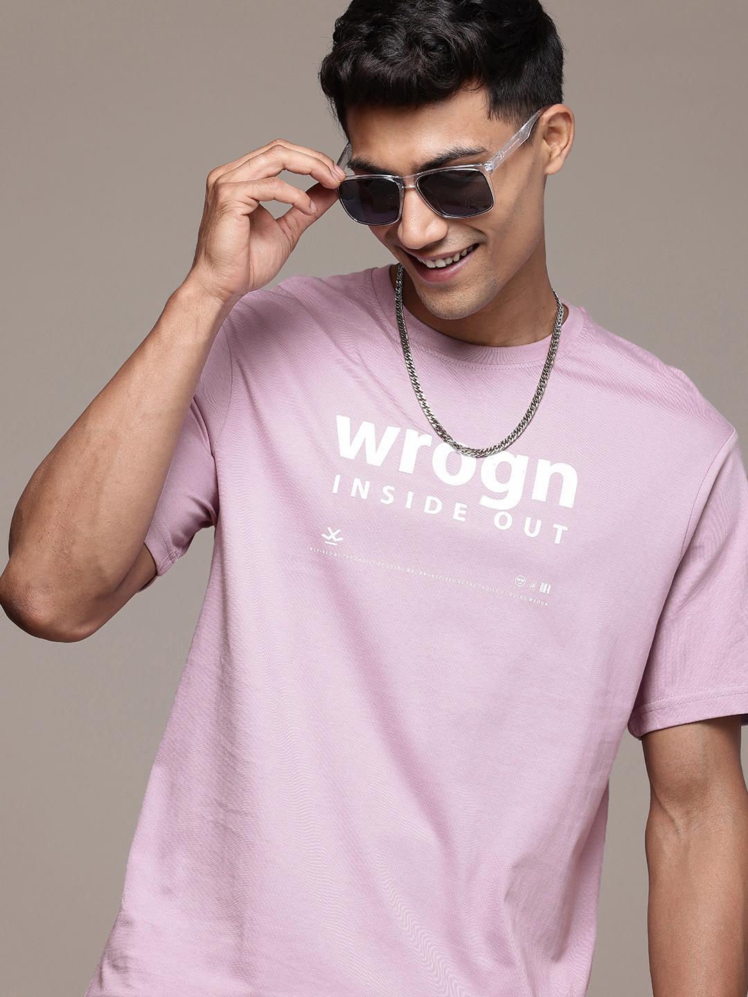 Buy WROGN Brand Logo Printed Cotton T Shirt - Tshirts for Men 27633254 ...