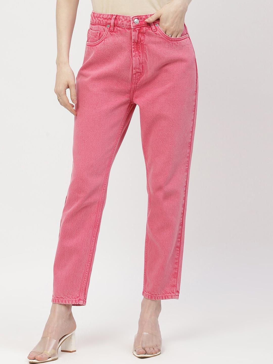 Buy Madame Women Mom Fit Mid Rise Clean Look Cotton Jeans - Jeans for ...