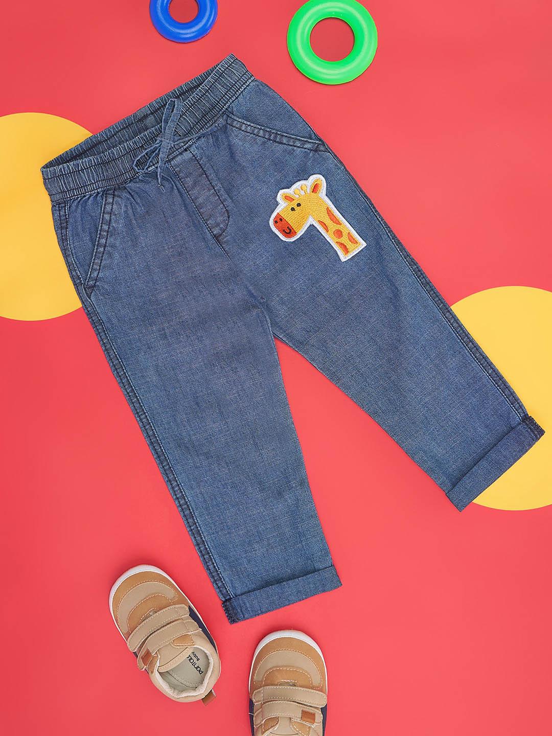 Buy Pantaloons Baby Infant Boys Mid Rise Cotton Denim Trousers ...
