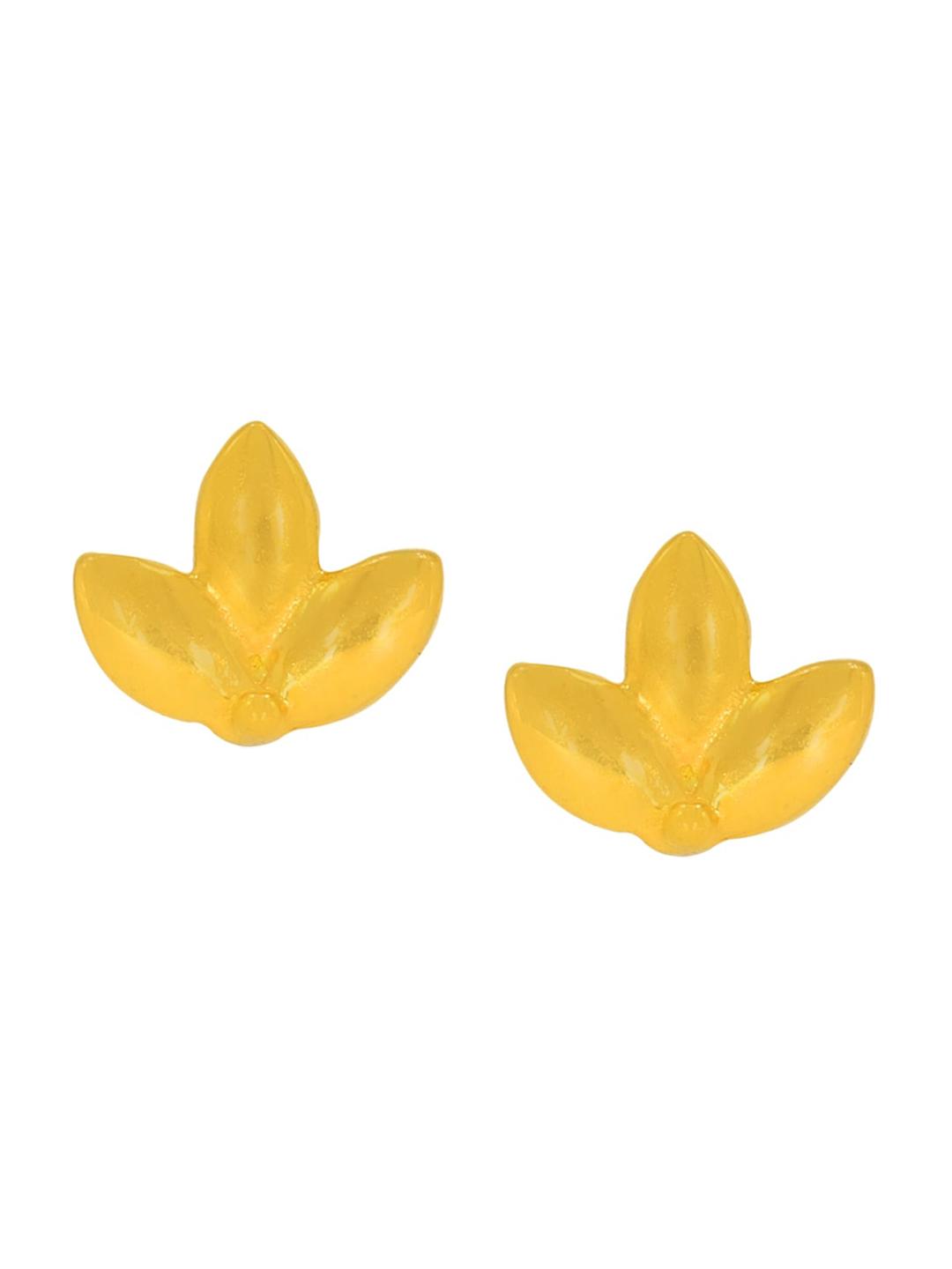 Buy BHIMA 22K Hallmark 916 Purity Yellow Gold Moulding Leaf Stud ...