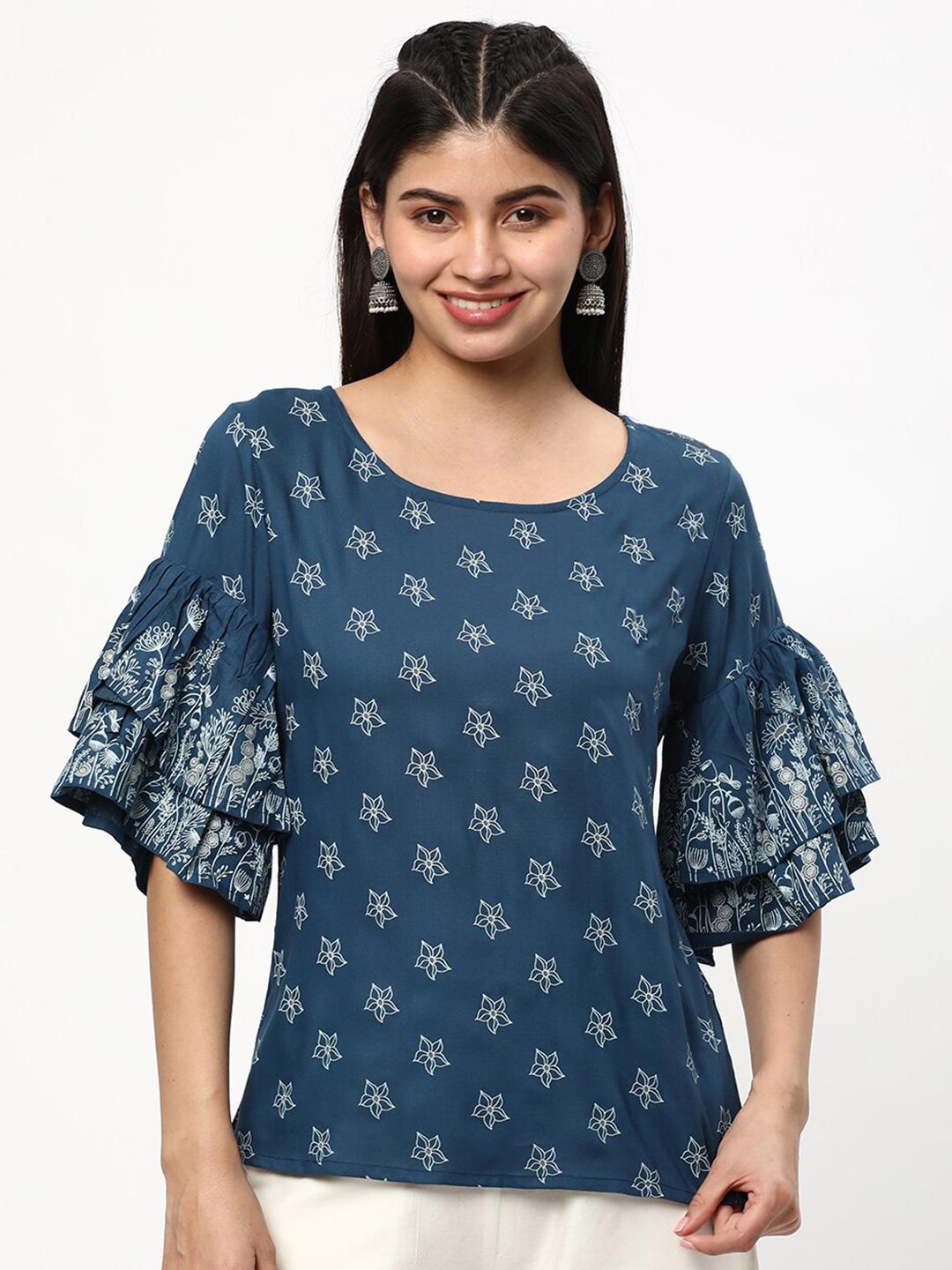 Buy R&B Print Bell Sleeve Top - Tops for Women 27728624 | Myntra
