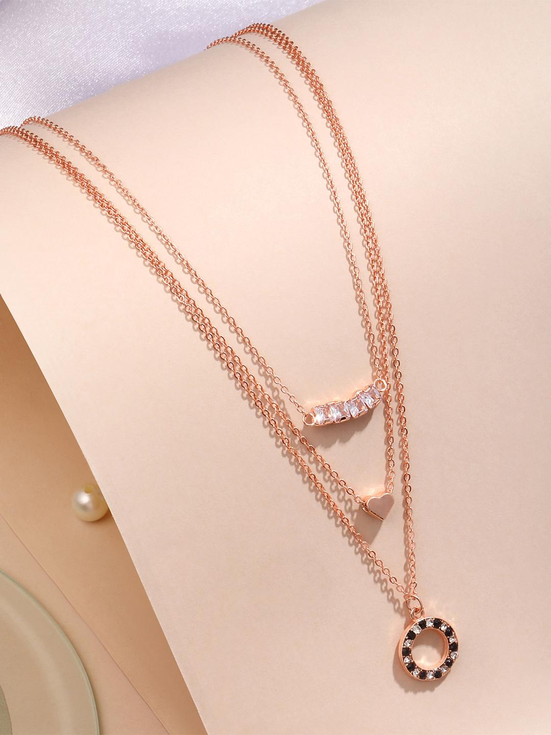 Buy Cierra Rose Gold Plated Layered Necklace - Necklace And Chains for ...