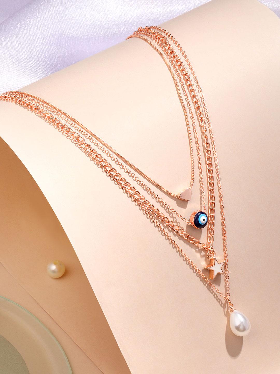 Buy Cierra Rose Gold Plated Layered Necklace - Necklace And Chains for ...