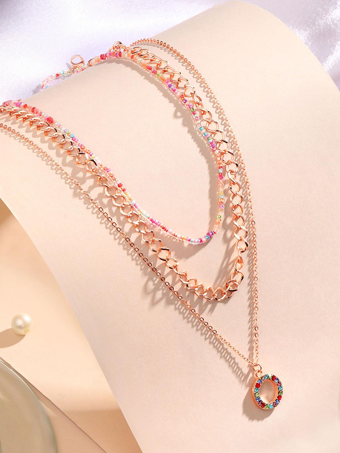 Buy Cierra Rose Gold Plated Layered Necklace - Necklace And Chains for ...