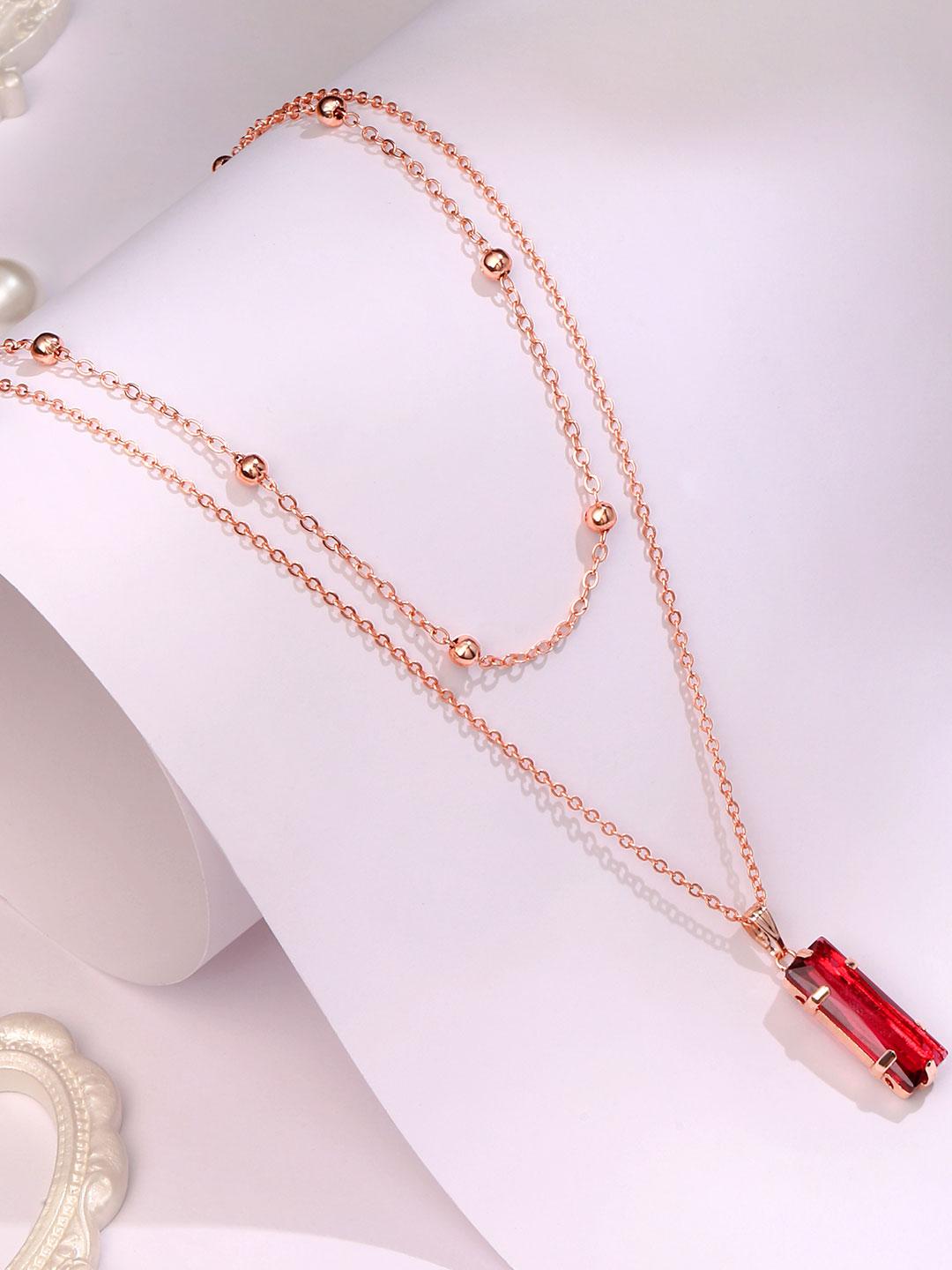 Buy Cierra Rose Gold Plated Layered Necklace - Necklace And Chains for ...