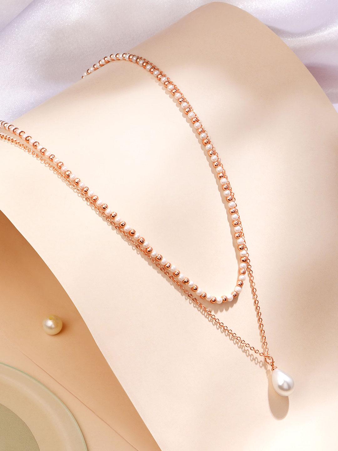 Buy Cierra Rose Gold Plated Layered Necklace - Necklace And Chains for ...