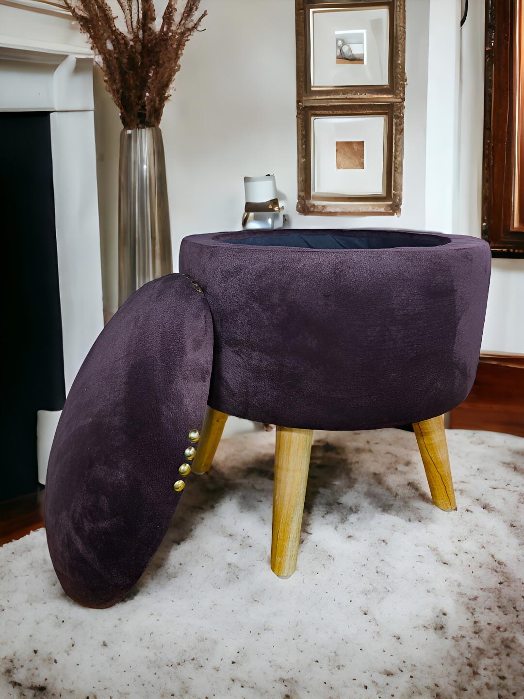 Buy Shadowkart Grey Sitting Storage Wooden Ottoman - Ottomans for ...