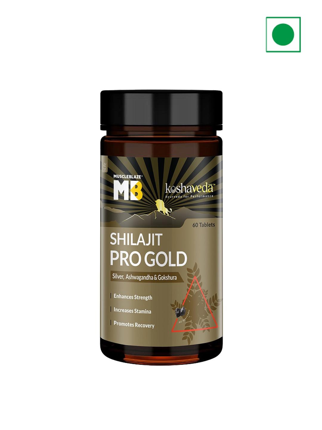 Buy Koshaveda Men MuscleBlaze Shilajit Pro Gold Tablets 60 Tablets ...
