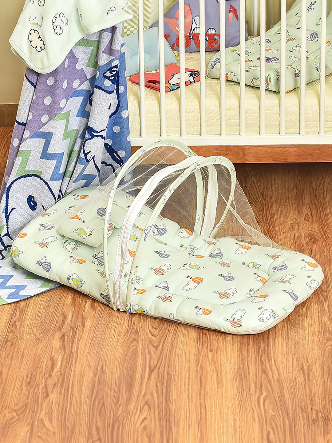 Buy MiArcus Peanuts Snoopy Printed Baby Mattress With Attached Mosquito ...
