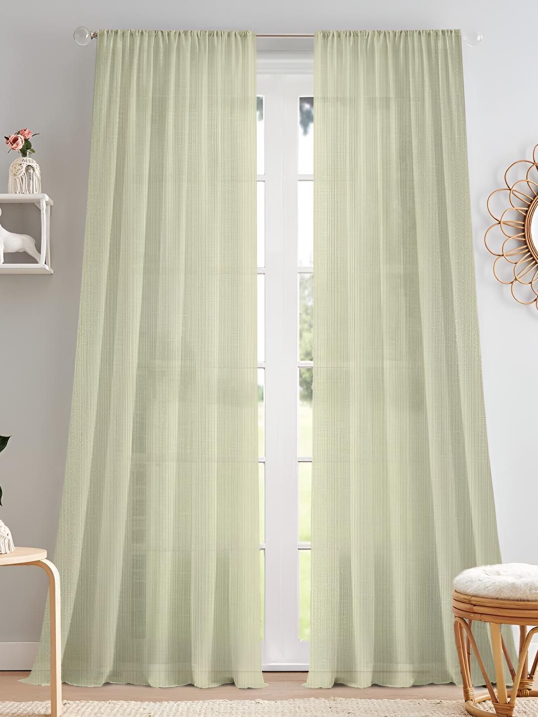 Buy Cortina Cream Coloured 2 Pieces Sheer Long Door Curtain - Curtains ...