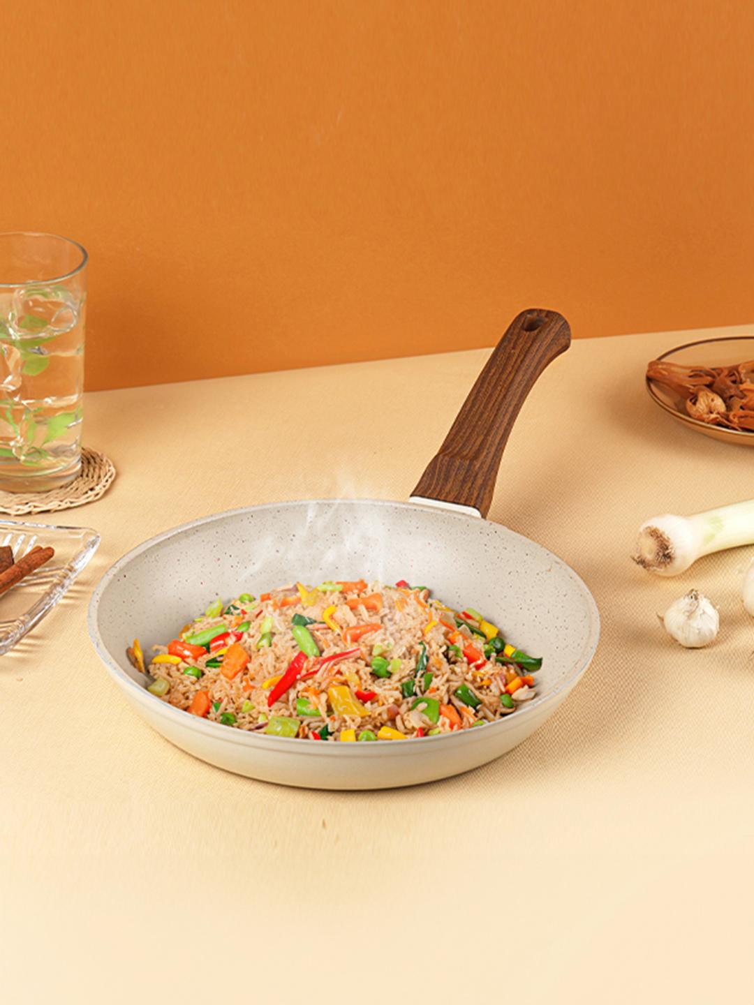 Buy Cello Beige Aluminium Castello Die Cast Induction Taper Frying Pan ...