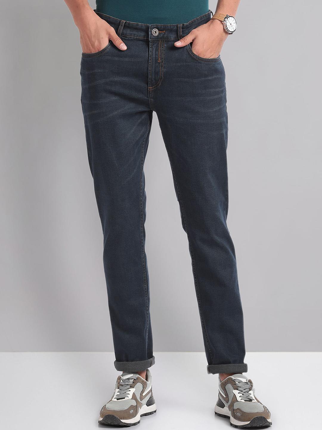 Buy AD By Arvind Men Slim Fit Light Fade Stretchable Jeans - Jeans for ...