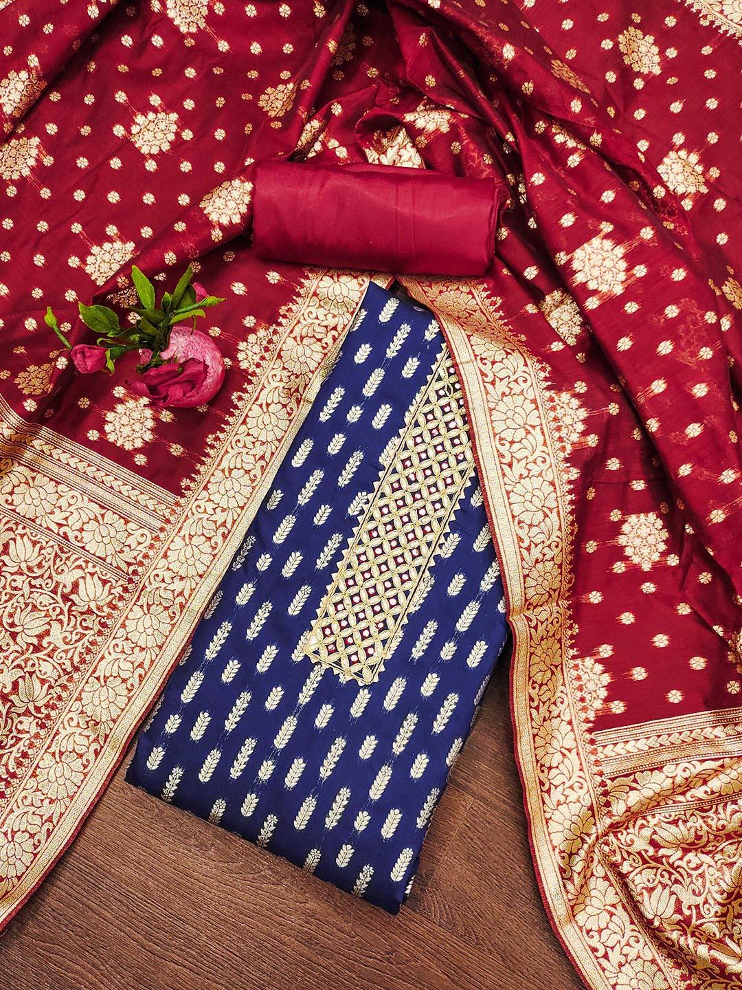 Buy KALINI Woven Design Unstitched Dress Material - Dress Material for ...