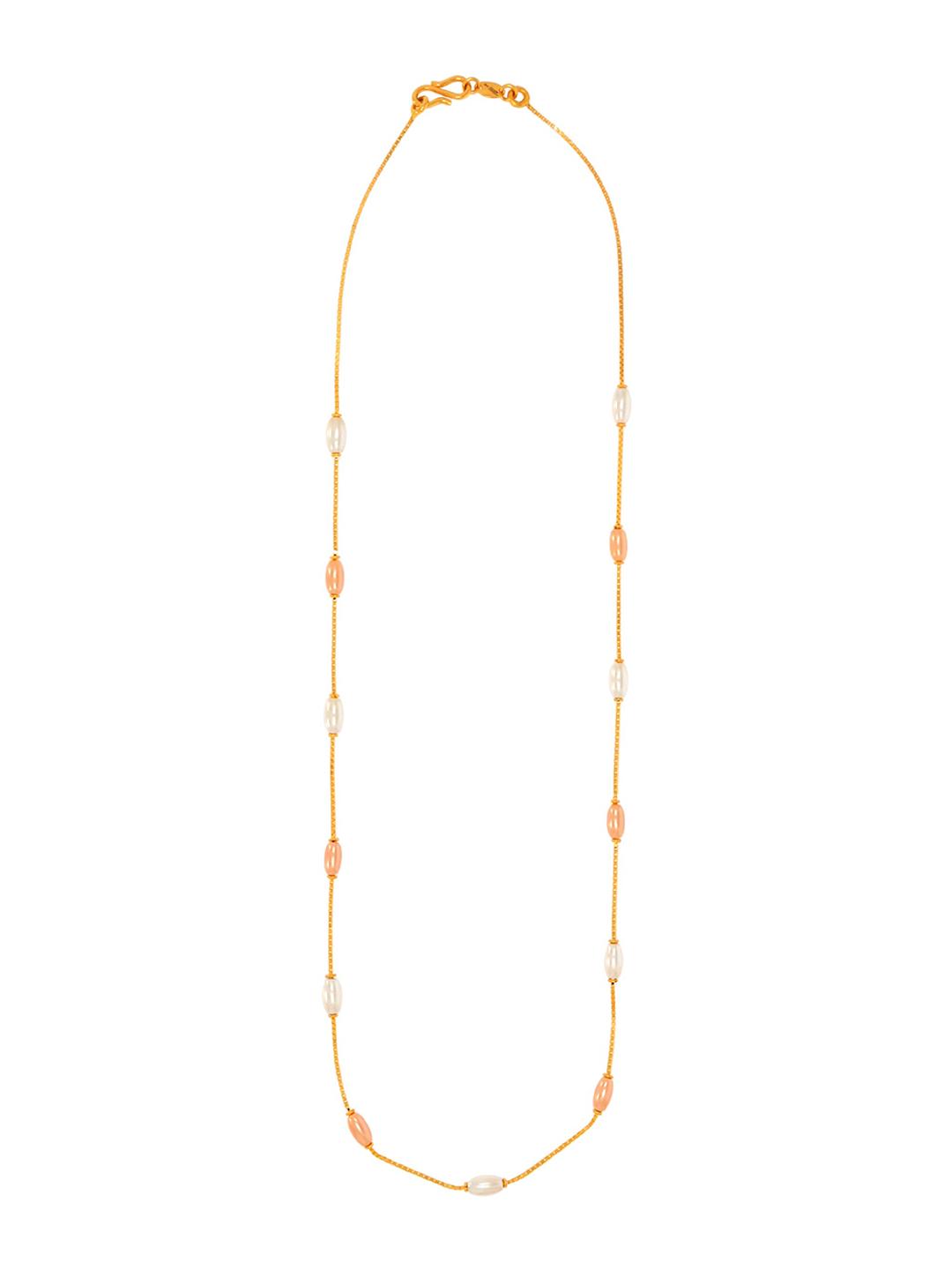 Buy BHIMA 22K Hallmark 916 Purity Yellow Gold Pearl Necklace - Necklace ...