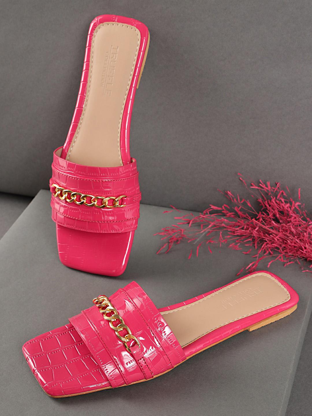 Buy Truffle Collection Embellished Open Toe Flats - Flats for Women ...