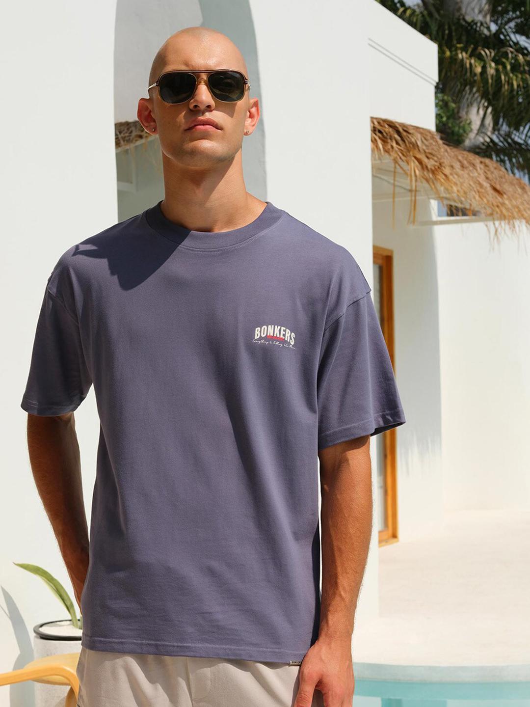 Buy Bonkers Corner Men Pure Cotton Round Neck Supima Oversized T Shirt - Tshirts for Men ...