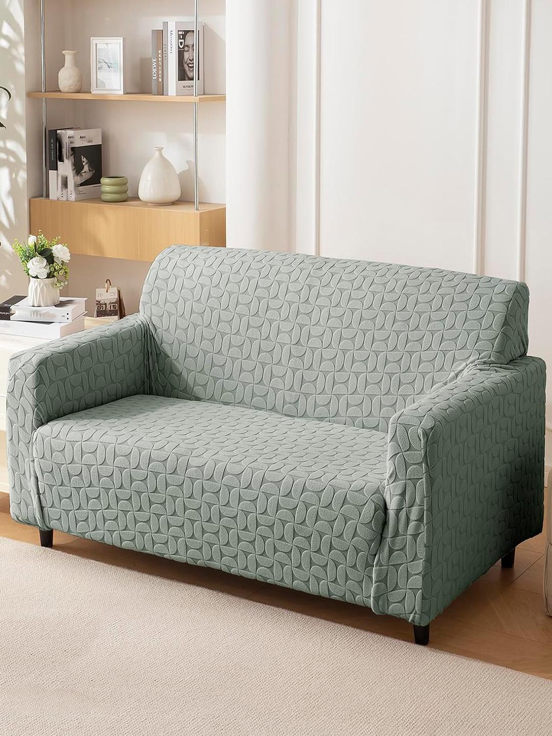 Buy HOUSE OF QUIRK Jacquard 1 Piece Triple Seater Sofa Cover With Arms ...