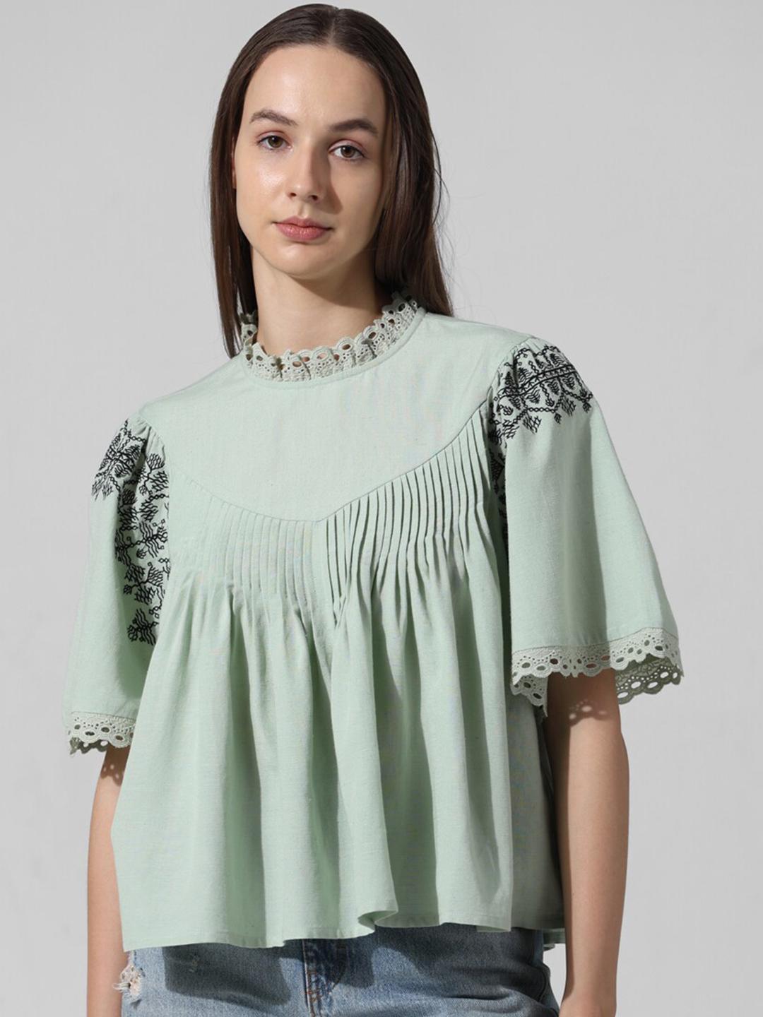 Buy ONLY Flared Sleeve Cotton Top - Tops for Women 27976150 | Myntra