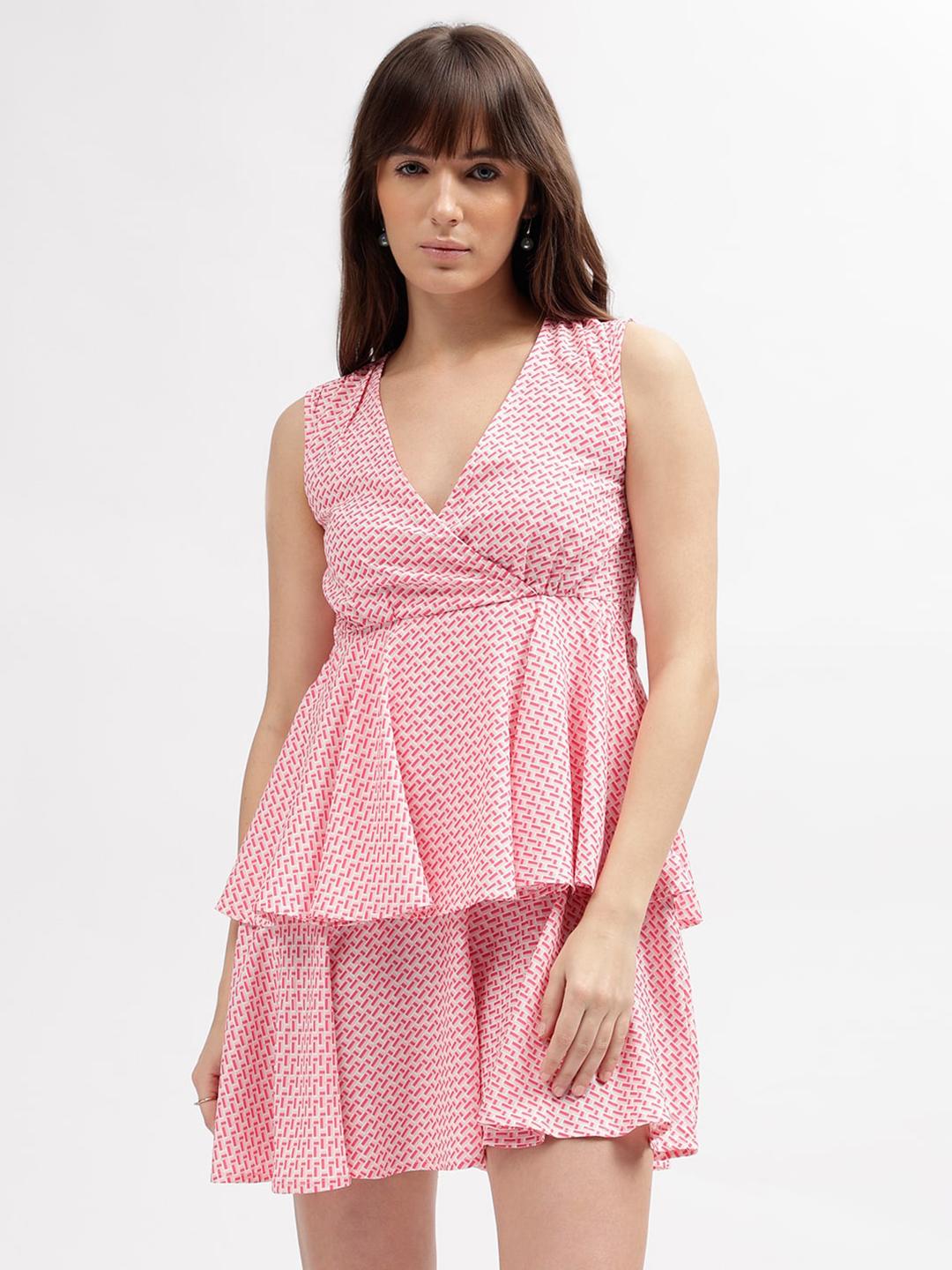 Buy ELLE Polka Dot Print Layered Fit & Flare Dress - Dresses for Women ...