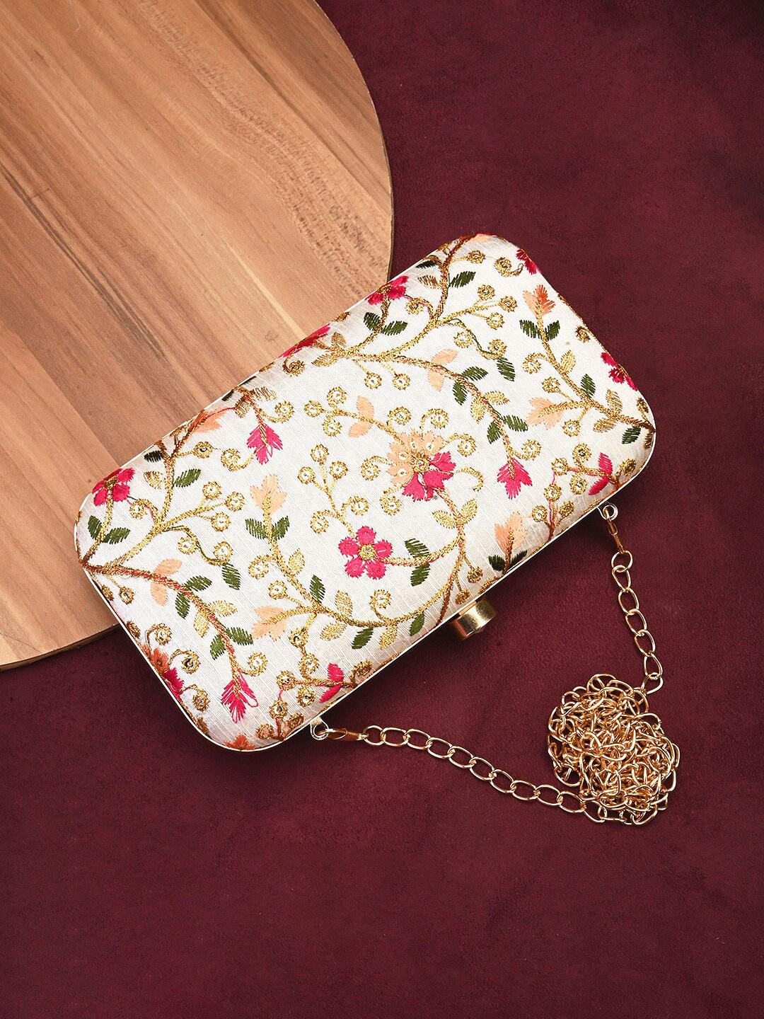 Buy Anouk White Embroidered Box Clutch - Clutches for Women 28013196 ...