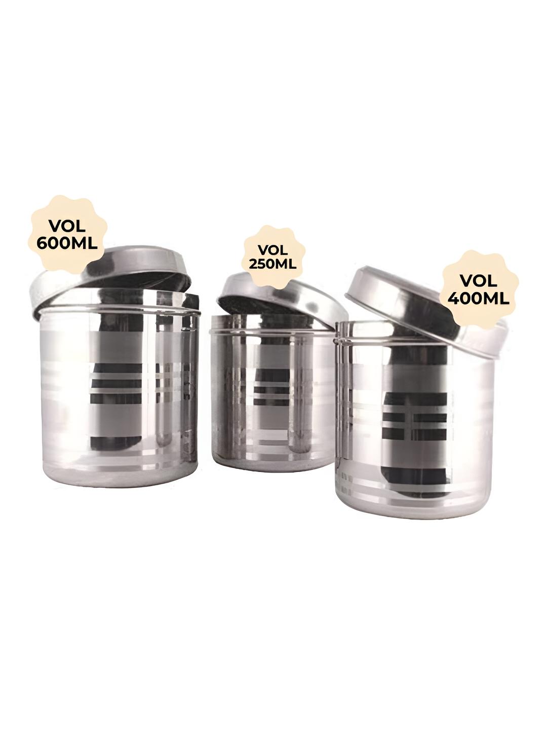 Buy Kuber Industries Silver Stainless Steel 18 Piece Screw Top ...
