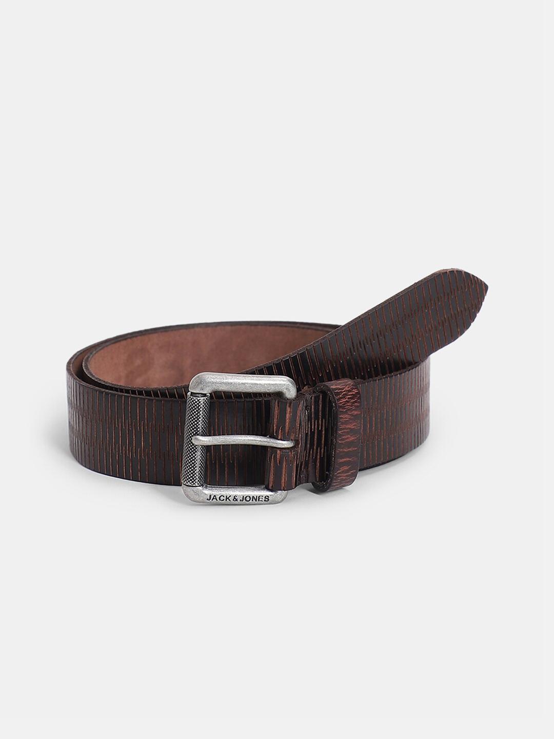 Buy Jack & Jones Men Textured Leather Belt - Belts for Men 28025532 ...
