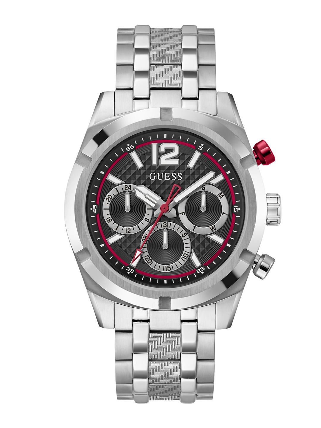 Buy GUESS Men Textured Dial & Stainless Steel Straps Analogue Multi ...