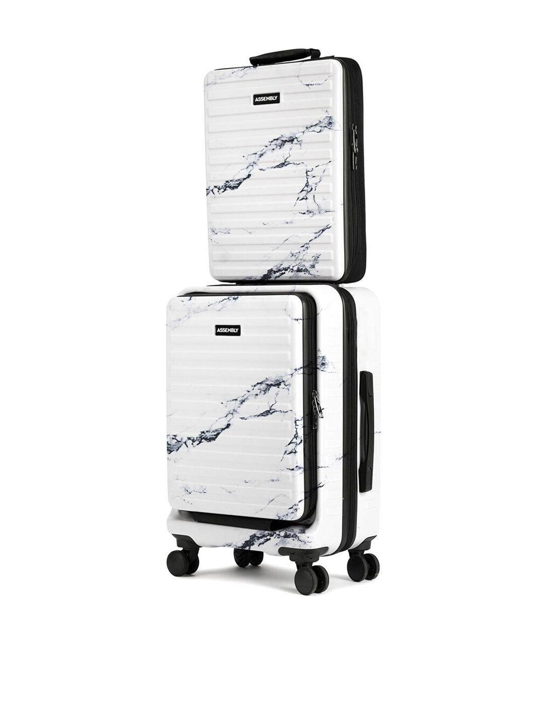 Buy Assembly Starkpro Edge White Cabin Hard Sided Trolley Bag & Laptop ...