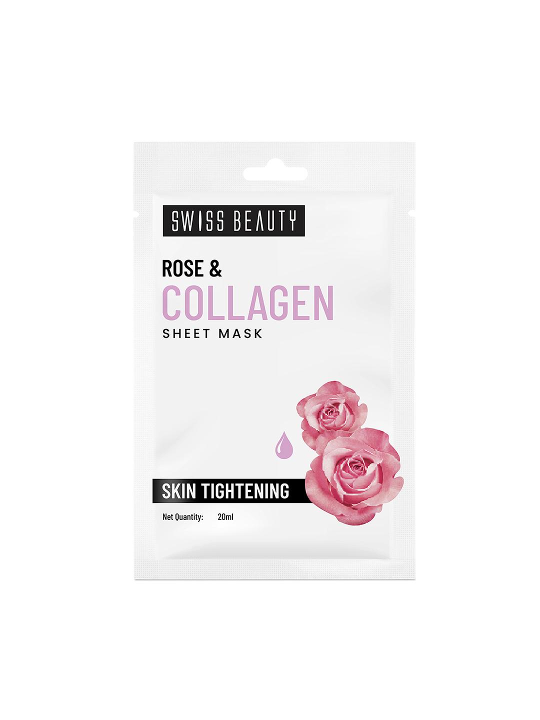Buy SWISS BEAUTY Rose & Collagen Skin Tightening Sheet Mask To Maintain ...