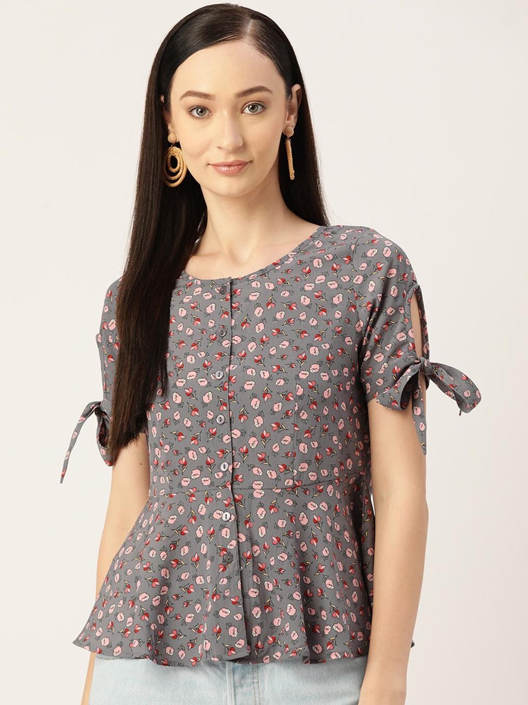 Buy Slenor Floral Printed Crepe Peplum Top - Tops for Women 28056842 ...