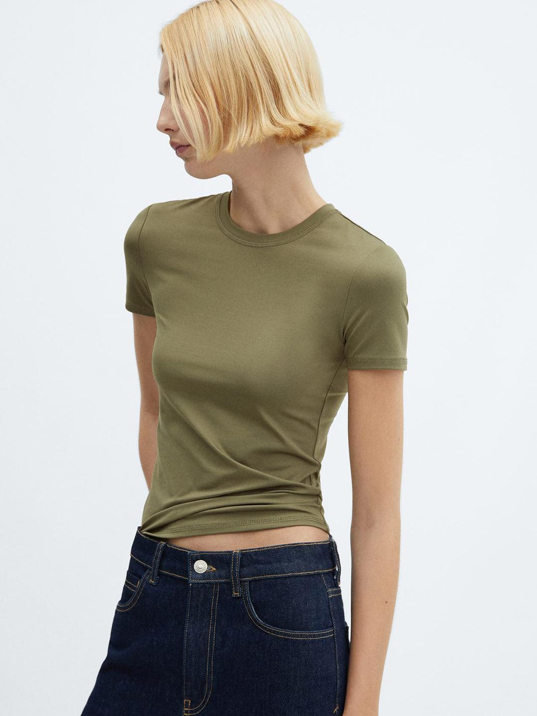 Buy MANGO Round Neck Short Sleeves T Shirt - Tshirts for Women 28083974 ...