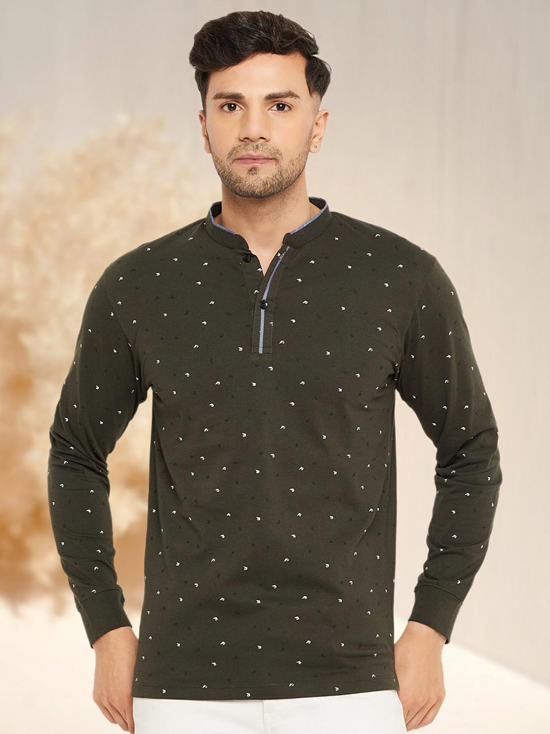Buy WILD WEST Men Printed Henley Neck Pockets T Shirt - Tshirts for Men ...