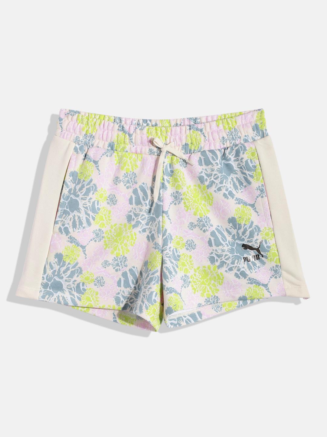Buy Puma T7 SNFLR Girls Printed Shorts - Shorts for Girls 28186824 | Myntra