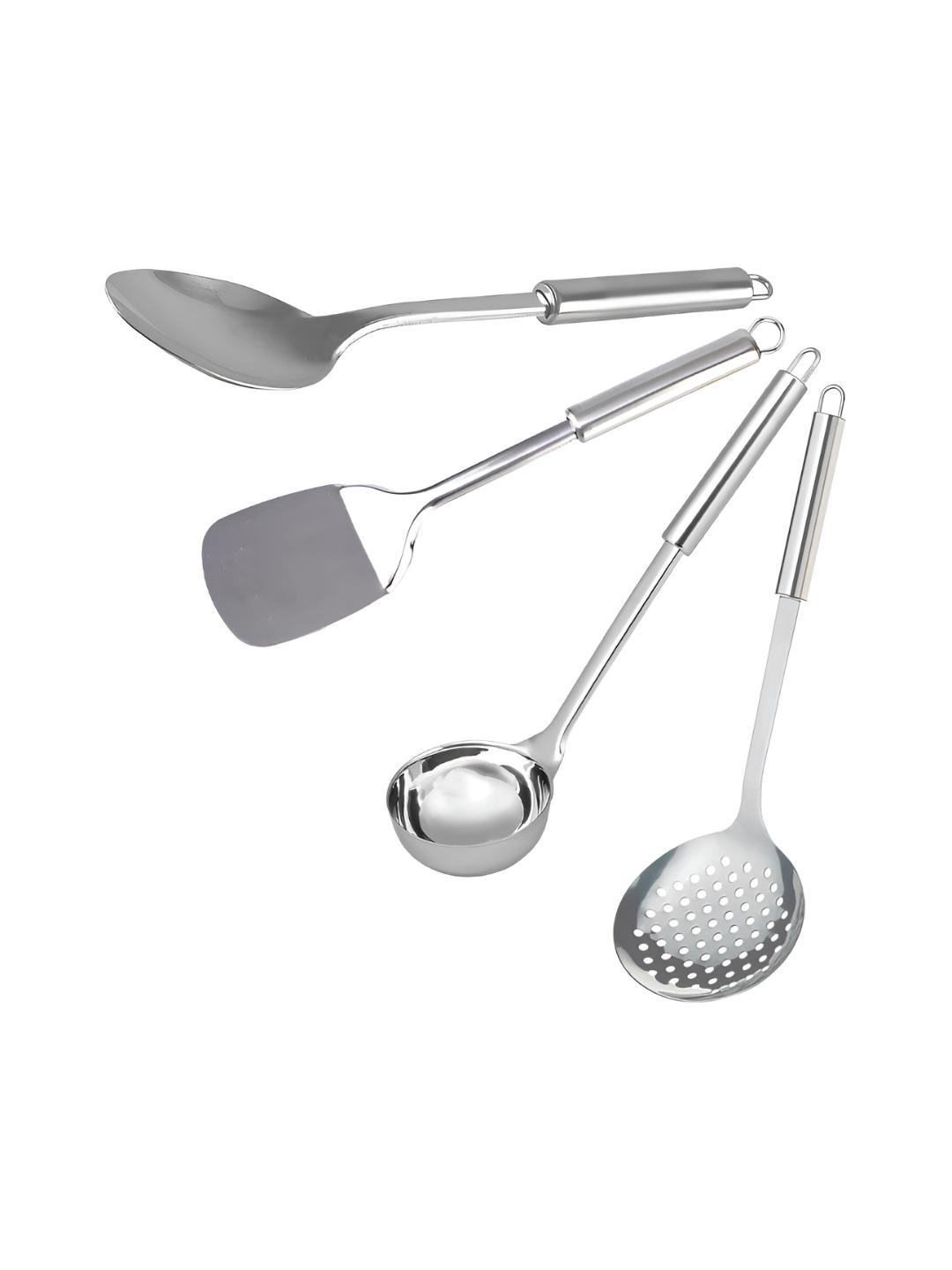 Buy Kuber Industries 4 Pcs Stainless Steel Skimmer Ladle Spoon ...