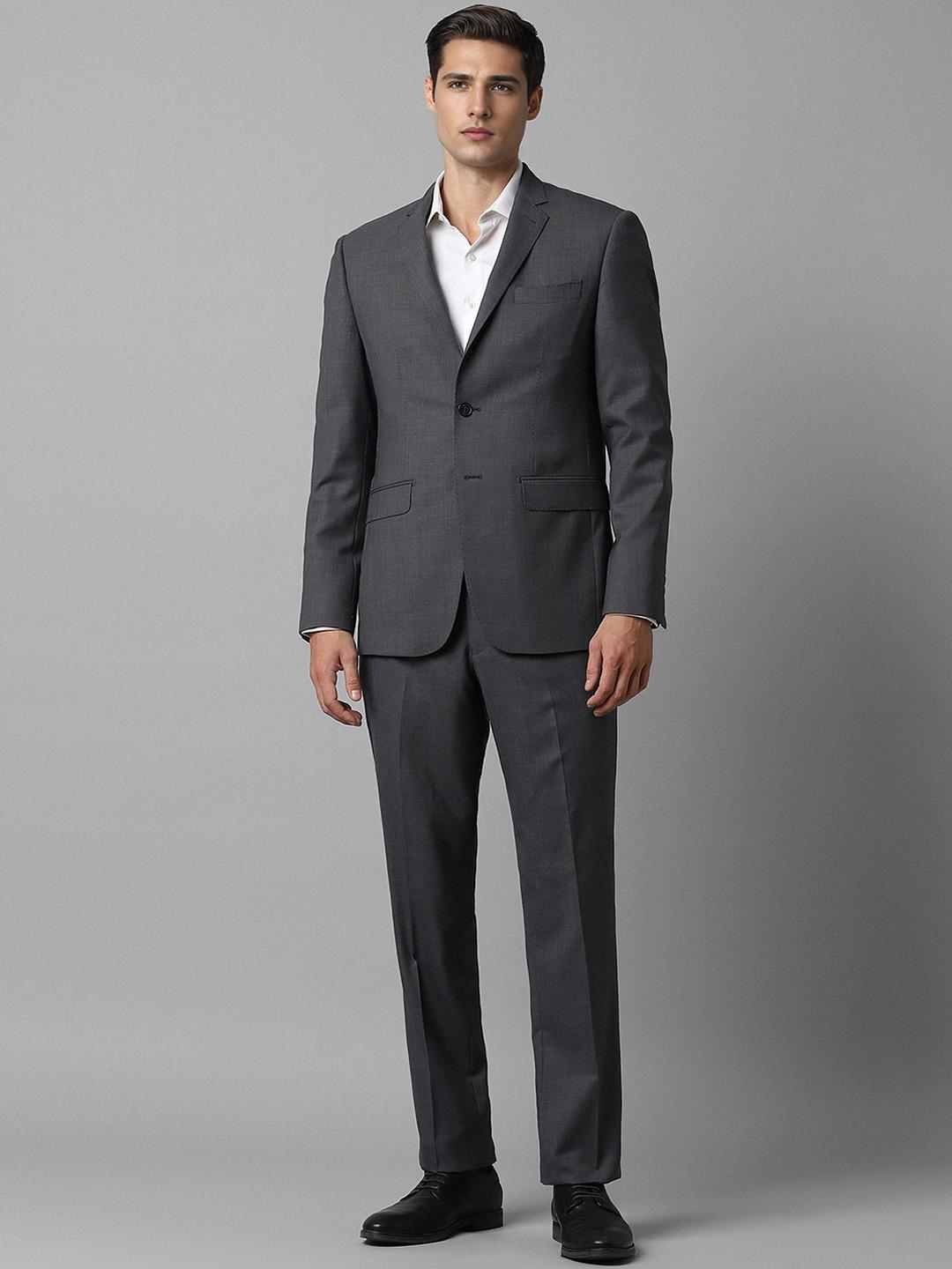 Buy Luxure By Louis Philippe Textured Slim Fit Single Breasted Two ...