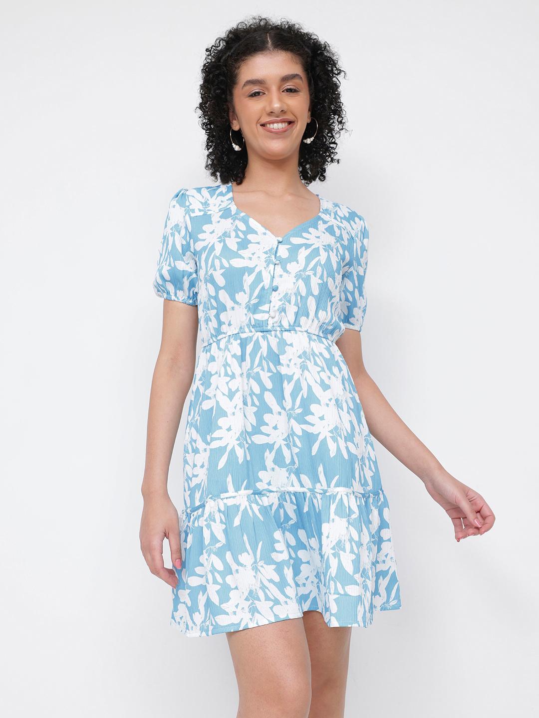 Buy DressBerry X Fwd Floral Prit Tiered Layer Dress - Dresses for Women ...