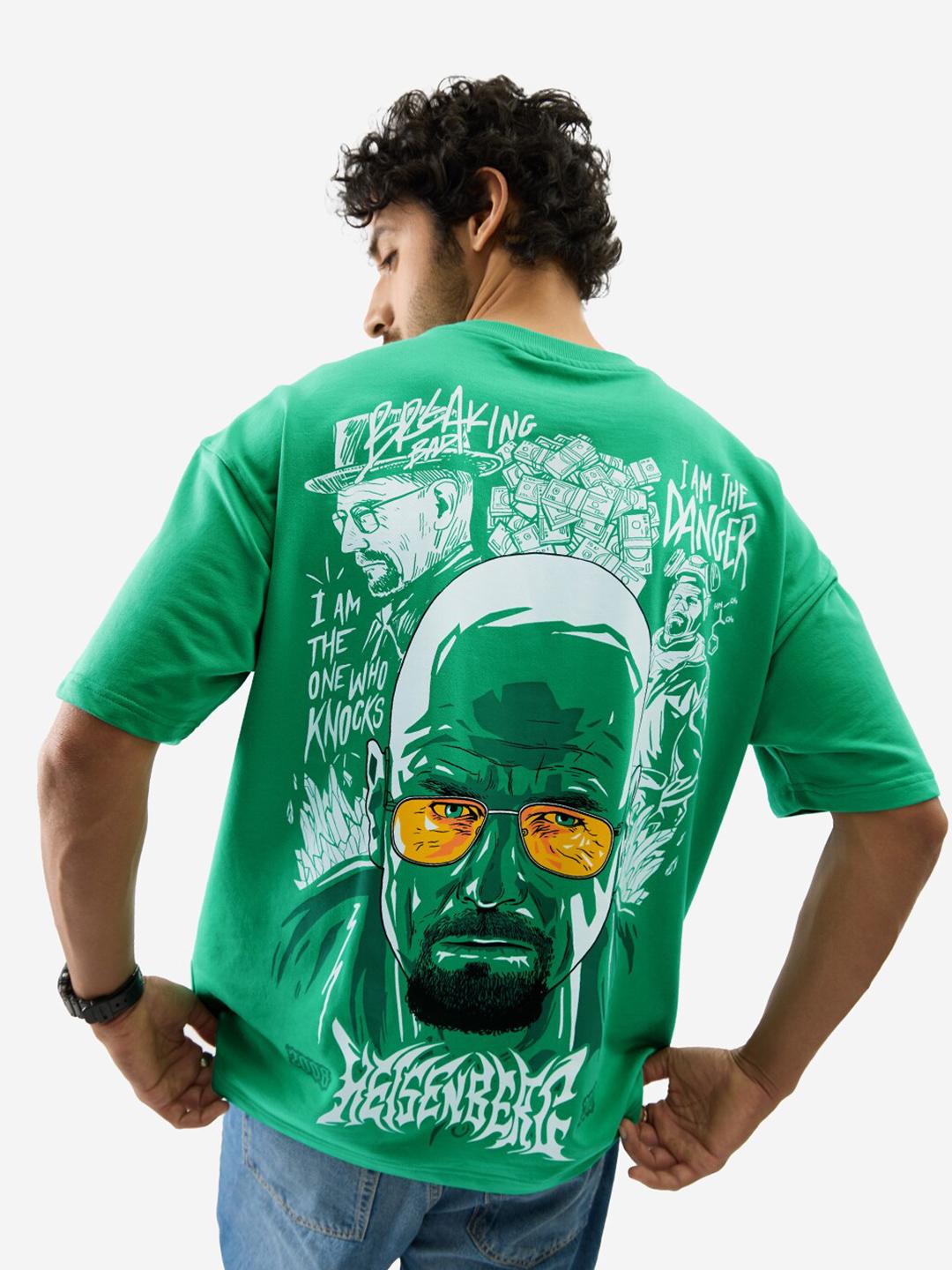 Buy The Souled Store Men Breaking Bad Green Printed Cotton Oversized ...