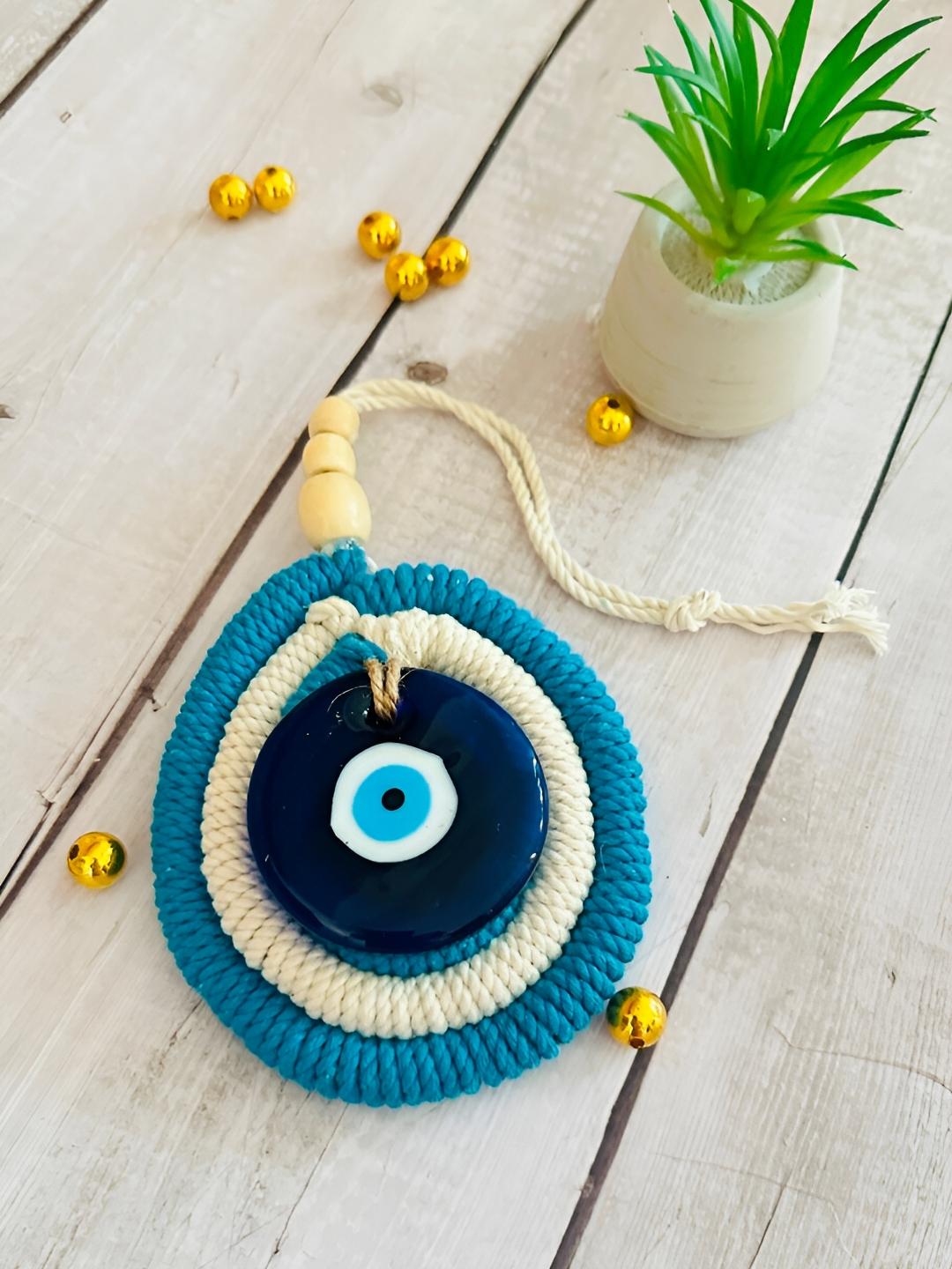 Buy Classy Tulip Evil Eye Ceramic Macrame Glossy Hanging Hall Wall ...