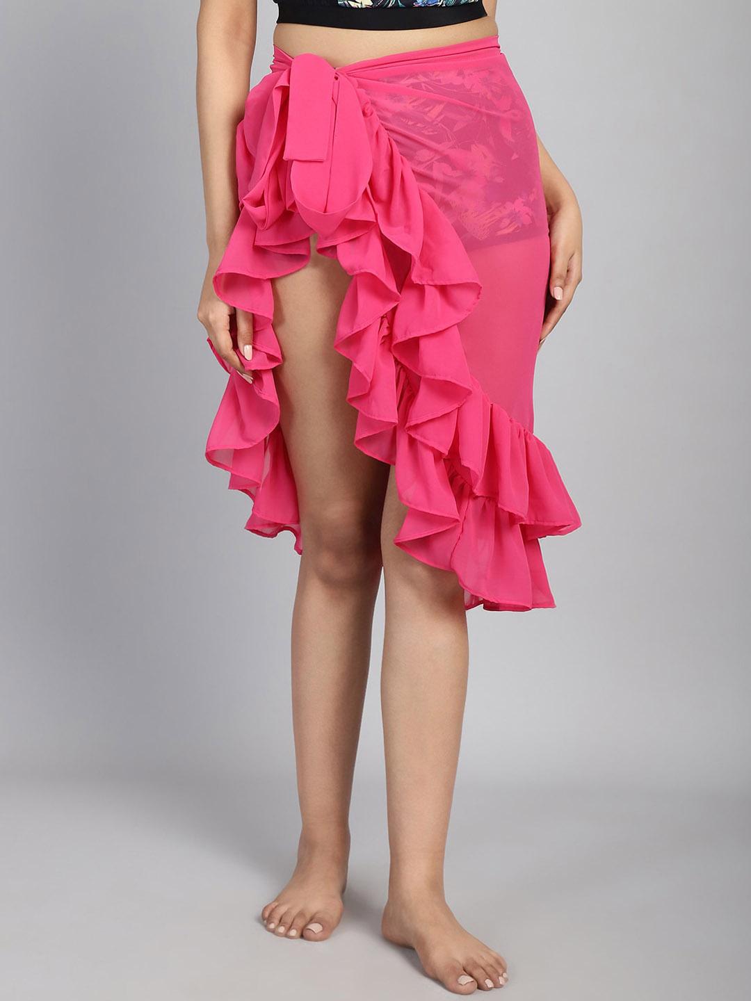 Buy CUKOO Ruffled Cover Up Sarong - Swimwear Cover Up Bottom for Women ...