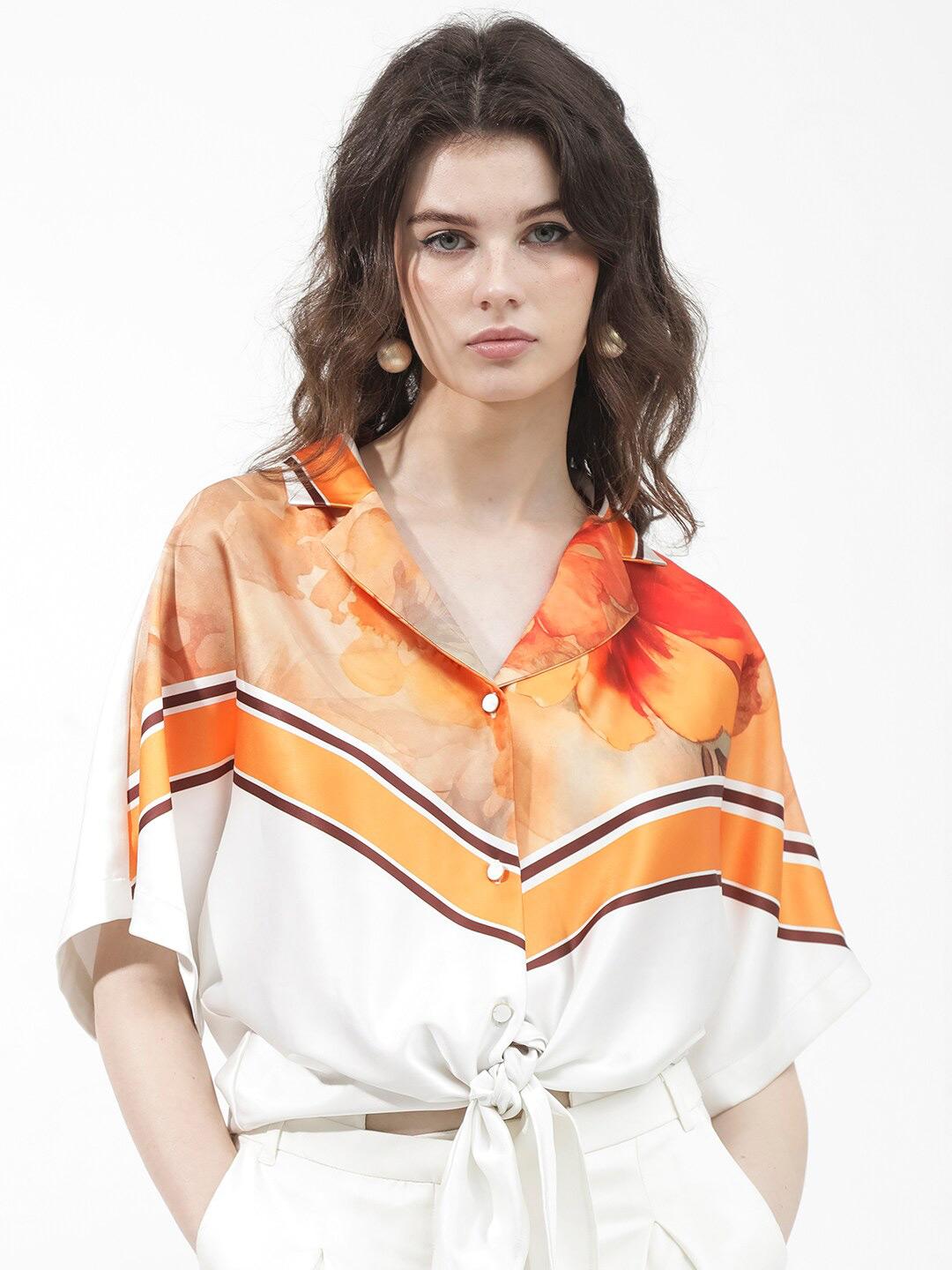 Buy RAREISM Printed Extended Sleeves Shirt Style Top - Tops for Women ...